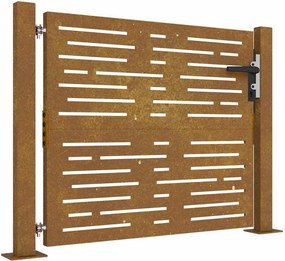 Zahradní branka 100 x 75 cm z cortenové oceli, čtvercový design 153250
