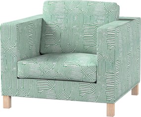 Potah na křesko IKEA Karlanda, krátký barva zelená látka pletený vzor, vzorované