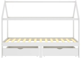 vidaXL Marketos Rám dětské postele se zásuvkami bílý masivní borovice 90x200 cm