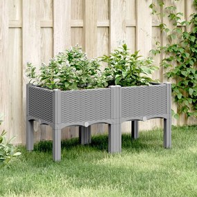 Zahradní truhlík s nohami světle šedý 80 x 40 x 42 cm PP