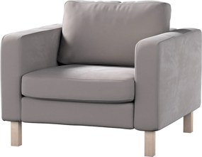 Potah na křeslo IKEA Karlstad, krátký barva šedá látka lesklé, sametová