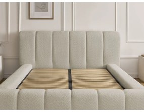 Béžová čalouněná dvoulůžková postel s úložným prostorem s roštem 180x200 cm Denali – Bobochic Paris