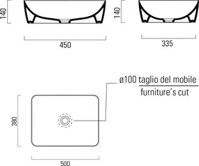 GSI Sapho Sand 903726 umyvadlo 50 x 38 cm černá mat