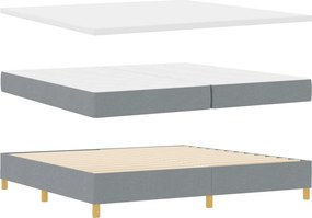 Postel s boxspringem s čelo Světle šedá 200 x 200 cm textil 3344401