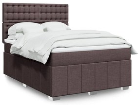 Box spring postel s matrací tmavě hnědá 140x200 cm textil 3294008
