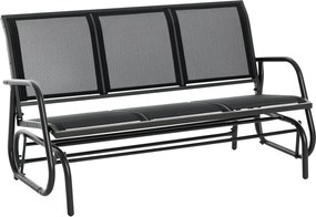 Závěsná lavice Outsunny pro 3 osoby s houpacím mechanismem, kovová zahradní houpačka, nosnost až 300 kg, zahradní nábytek pro zahradu a terasu, rozměr