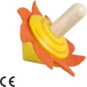 Detoa Dřevěná káča s plstí Sluníčko / od 3 let