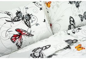 Stanex Luxusní povlečení Motýl bílý 100% Bavlna 140x200 / 70x90 cm
