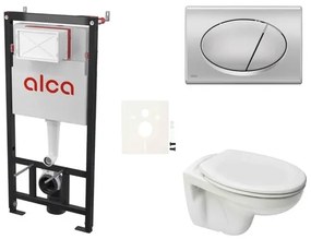 Cenově zvýhodněný závěsný WC set Alca do lehkých stěn / předstěnová montáž + WC Ceramia S-Line Pro SIKOASP3