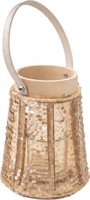Lucerna s flitry CONE GLAM 26 cm, přírodní