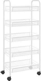 Kuchyňský vozík s 5 patry bílý 46 x 26 x 105 cm železo 336329