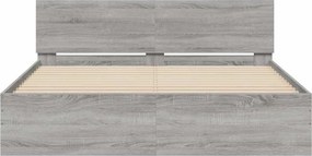 Rám postele s čelem a LED osvětlením šedý sonoma 150 x 200 cm 3207607