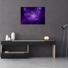 Skleněný obraz - fialová abstrakce (70x50 cm)