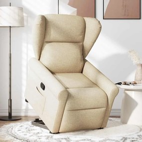 Zvedací polohovací křeslo krémové textil 3303382