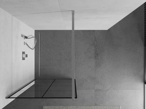Mexen Kioto sprchová zástěna 90x200 cm 8 mm, chromový profil, sklo černý vzor 1, 800-090-101-01-77