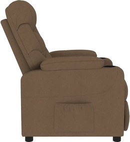 Masážní křeslo hnědé textil 339096