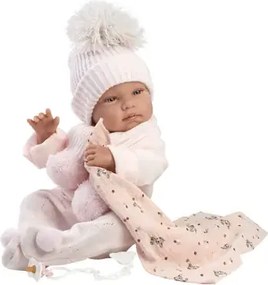 Llorens 84338 NEW BORN HOLČIČKA - realistická panenka miminko s celovi