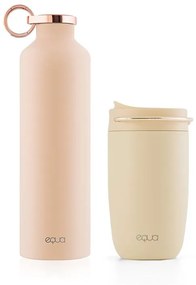 Sada 2 EQUA produktů Cup Butter 300 ml termohrnek z nerezové oceli + Classy Pink Blush 680 ml ekologická termo lahev na pití z nerezové oceli