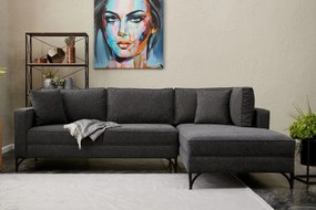 Hanah Home Rohová pohovka BERLIN antracitová pravá 258 cm 825BLC2806
