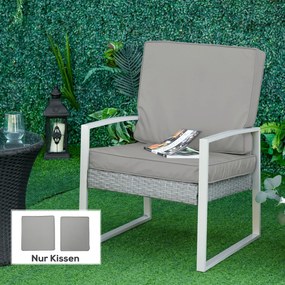 Outsunny Sada 2 polštářků na židle, odnímatelné sedáky, velký komfort, polstrované polštářky, polyuretanová pěna, polyester