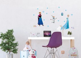 Dětská samolepka na zeď Ledové Království – Elsa, Anna a Olaf, Disney | 42.5 x 65 cm | DDK 1729