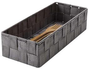 Úložný organizér do zásuvky Compactor TEX - košík L, 30 x 12 x 7 cm, šedý