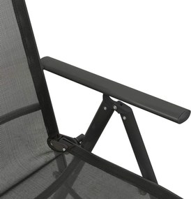 vidaXL Polohovací zahradní židle 2 ks textilen a hliník [312195] Barva: Černá