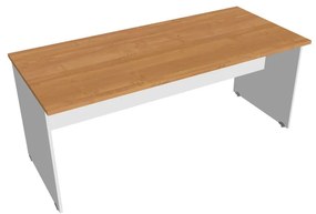 Stůl jednací rovný 180 cm - Hobis Gate GJ 1800 Dekor stolové desky: olše, Dekor lamino podnože: bílá