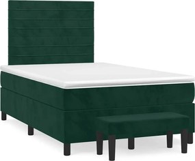 Box spring postel s matrací tmavě zelená 120 x 200 cm samet 3137896