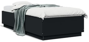 Rám postele s LED osvětlením černý 100x200 cm kompozitní dřevo