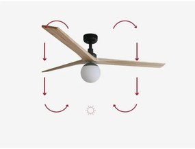 FARO 34282-11L - Stropní ventilátor KLIM L 1xE27/15W/230V borovice/černá + DO