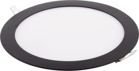 T-LED Černý vestavný LED panel kulatý 225mm 18W 24V CCT 102210