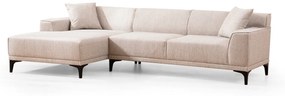 Designová rohová sedačka Dellyn 250 cm bílá - levá