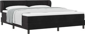Postel s boxspringem s čelo Černá 180 x 200 cm samet 3340456