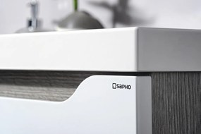 Sapho, WAVE dvouumyvadlová skříňka 149,7x50x47,8cm, bílá/dub stříbrný (WA152), WA150-3011