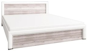 Manželská postel 160 cm ORONTES (krémová + dub ancona) (s roštem). 1053180