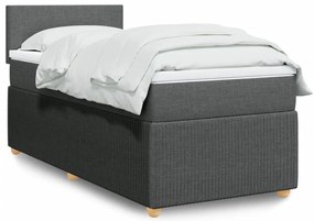 Box spring postel s matrací tmavě šedá 80 x 200 cm textil