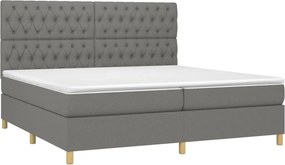 Box spring postel s matrací tmavě šedá 200x200 cm textil 3142602