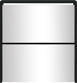 vidaXL Botník se zrcadlem 2patrový 63 x 17 x 67 cm [342629] Barva: Betonová šedá