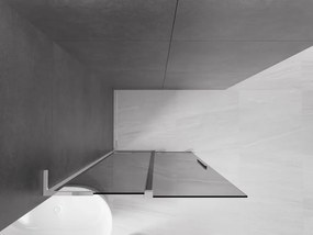 Mexen Velar L, posuvná sprchová zástěna Walk-in 110 x 200 cm, 8mm šedé sklo, chromová, 871-110-003-43-01