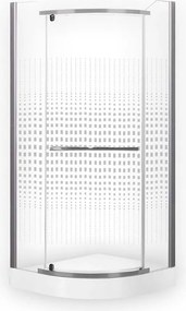 Roltechnik Outlet Čtvrtkruhový sprchový kout ELARIS - bez vaničky Varianta: rozměry: 80x80 cm - (ELARIS/800 - 4520001), Barva profilů a typ výplně: profily: stříbrná, výplň: potisk