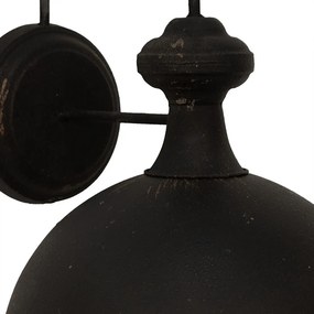 Černá antik nástěnná kovová lampa Bianna - 37*48*35 cm E27/max 1*60W