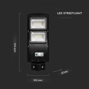 LED Stmívatelná solární pouliční lampa LED/8W/3,2V 6000K IP65 9000 mAh + DO