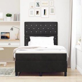 Postel s boxspringem s matrací s čelo Černý 120 x 190 cm samet 3339754