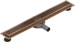 Mexen Flat 360°, lineární podlahový žlab 60 cm, měděná matná, 1C33060-40