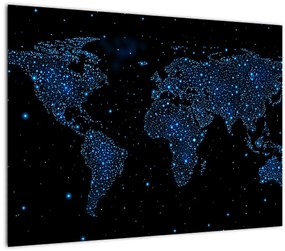 Skleněný obraz mapy s hvězdami (70x50 cm)