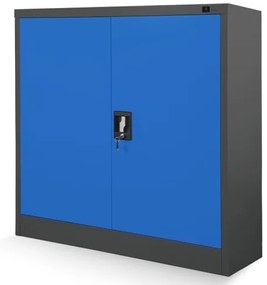 JAN NOWAK - Kovová policová skříň se zámkem BETA eco - antracit/modrá - rozměr 93x90 cm - 3D7041