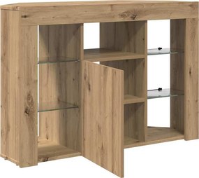 vidaXL Rohový LED TV stojan 100x40x68cm Kompozitní dřevo [889794] Barva: Bílá
