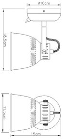 Globo 54651-1 - Nástěnné bodové svítidlo HERNAN 1xE14/40W/230V
