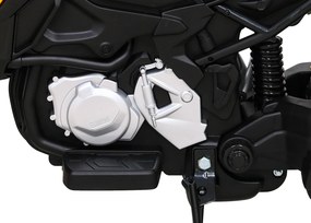 Ramiz Dětská motorka na baterie BMW F850 GS žlutá + pomocná kolečka + audio LED + pomalý start + EVA